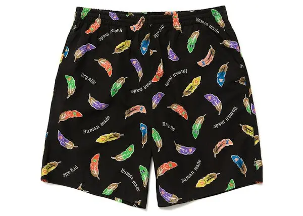 HUMAN MADE Feather Print Shorts - Black