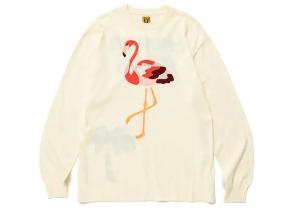HUMAN MADE Flamingo Knit Sweater - White