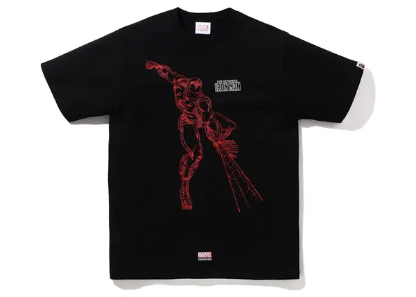A BATHING APE X Marvel Comics Iron T-shirt - Black