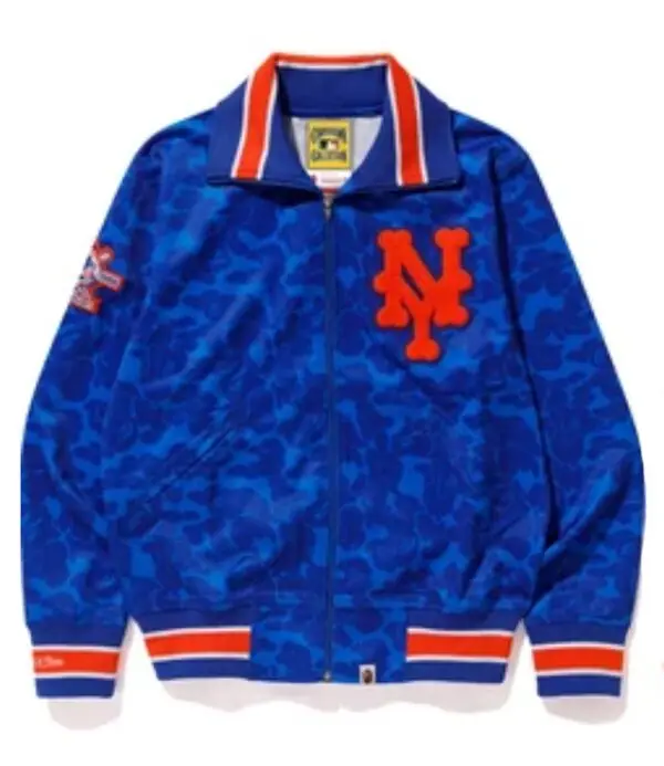 BAPE X Mitchell & Ness Mets Jacket - Blue
