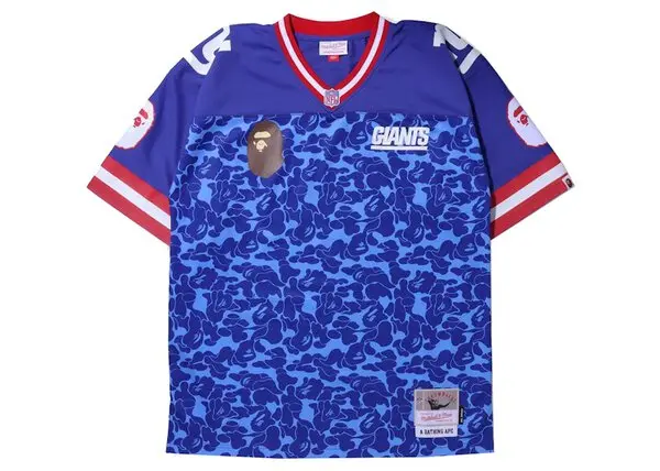A BATHING APE X Mitchell & Ness Nfl New York Giants Legacy Jersey - Navy Blue