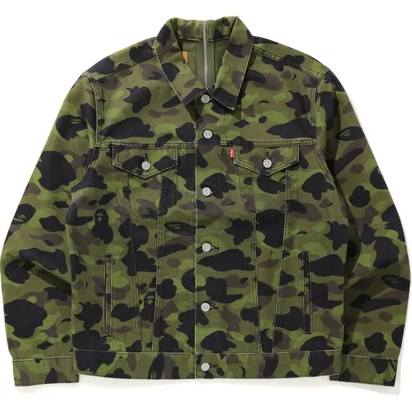A BATHING APE X Levi's Camo Trucker Jacket - Green