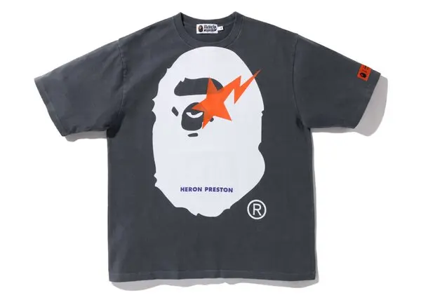 A BATHING APE X Heron Preston Relaxed Fit Tee Shirt - Black