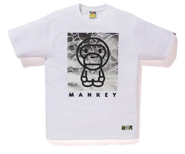 A BATHING APE X Mankey Baby Milo Tee Shirt - White