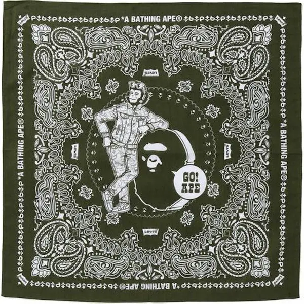 A BATHING APE X Levi's Bandana - Olivedrab Green