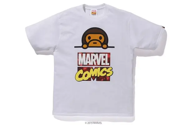 A BATHING APE X Marvel Comics Milo Tee Shirt - White