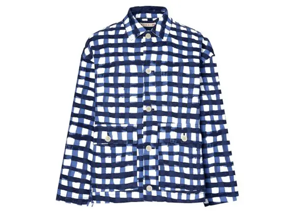 Uniqlo X Marni Oversized Check Utility Jacket - Blue