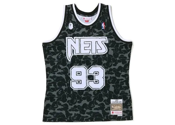 A BATHING APE X Mitchell & Ness New Jersey Nets Jersey - Black