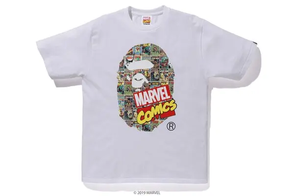 A BATHING APE X Marvel Comics Ape Head Tee Shirt - White