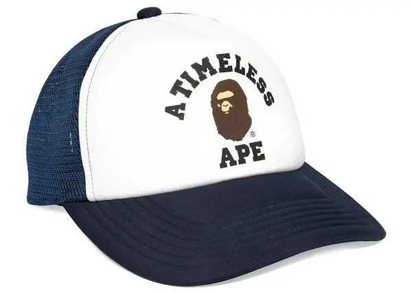 A BATHING APE X Jjjjound College Mesh Cap - Navy Blue White