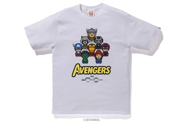 A BATHING APE X Marvel Milo Avengers Tee Shirt - White