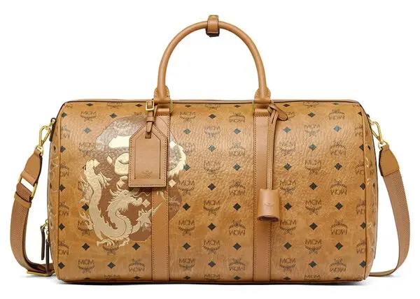 A BATHING APE X Mcm Pottomar Lunar New Year Visetos Medium Weekender - Beige