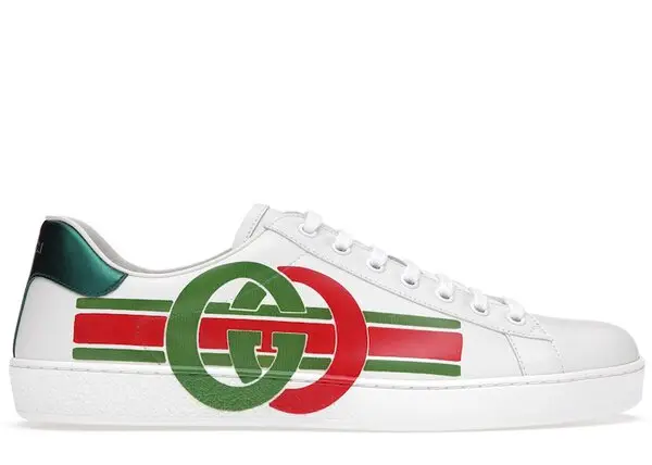 Gucci Ace Interlocking G Sneakers - White/green/red