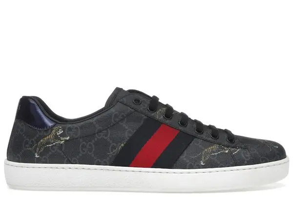 Gucci Ace Gg Supreme Tigers Sneakers - Black