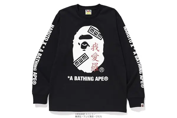 A BATHING APE X Naruto Ape Head Long Sleeve Tee Shirt