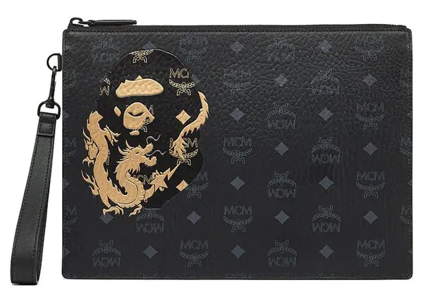 A BATHING APE X Mcm Flat Pouch - Black