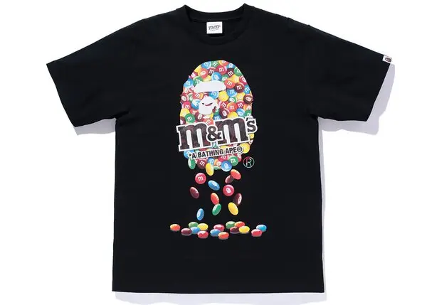 A BATHING APE X M&m's Ape Head Tee Shirt - Black