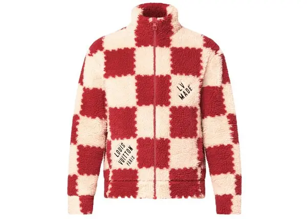 LOUIS VUITTON Jacquard Damier Fleece Blouson - Garnet Red