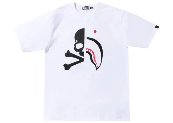 A BATHING APE X Mmj Half Shark Tee Shirt - White