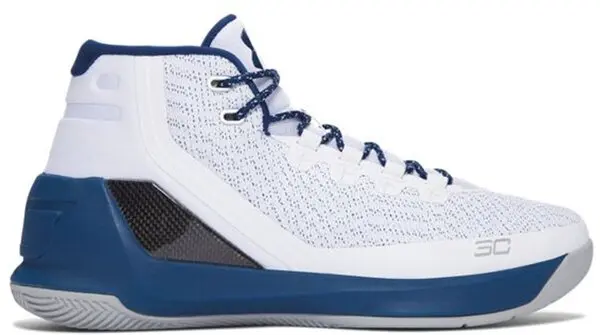 Under Armour Curry 3in High-top Sneakers - White/blackout Navy Blue