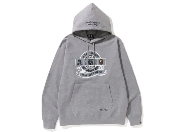 A BATHING APE X Neighborhood Relaxed Fit Pullover Hoodie - Grey