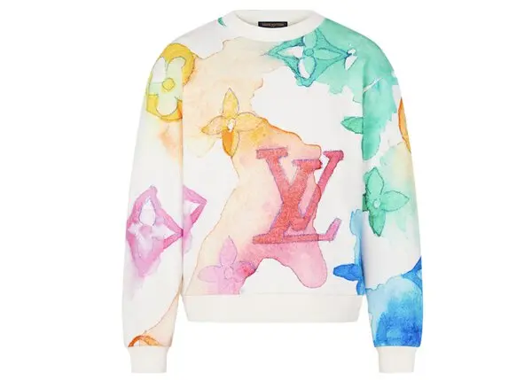 LOUIS VUITTON Watercolor Giant Monogram Sweatshirt - White