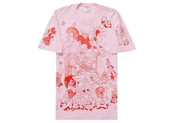 Supreme Downtown Tee Shirt - Light Pink