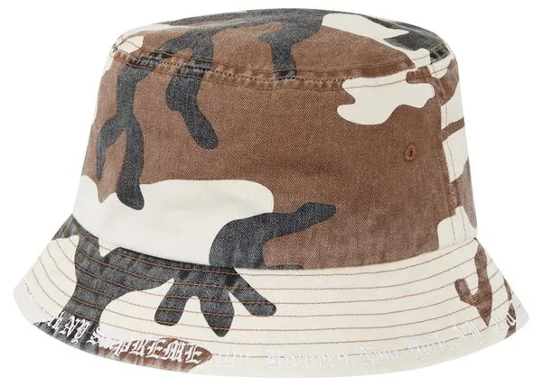 Supreme Embroidered Brim Crusher Hat - Brown Camo