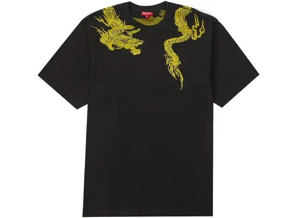 Supreme Dragon Wrap Short Sleeve Top - Black