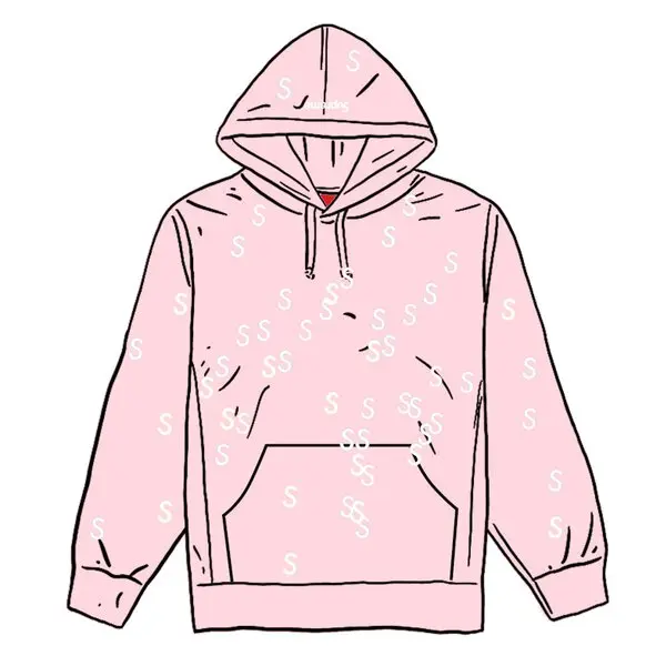 Supreme Embroidered Hooded Sweatshirt - Light Pink