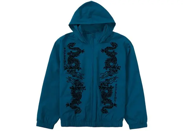 Supreme Dragon Print Track Jacket - Teal