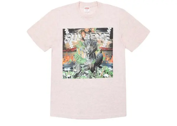 Supreme Dragon Tee Shirt - Heather Pink