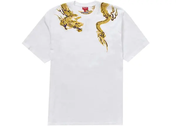 Supreme Dragon Wrap Short Sleeve Top - White