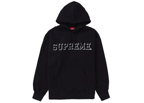 Supreme Drop Shadow Hooded Sweatshirt - Black