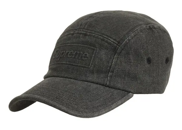 Supreme Embossed Denim Camp Cap - Black
