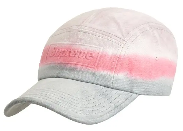 Supreme Embossed Denim Camp Cap - Pink Dip Dye