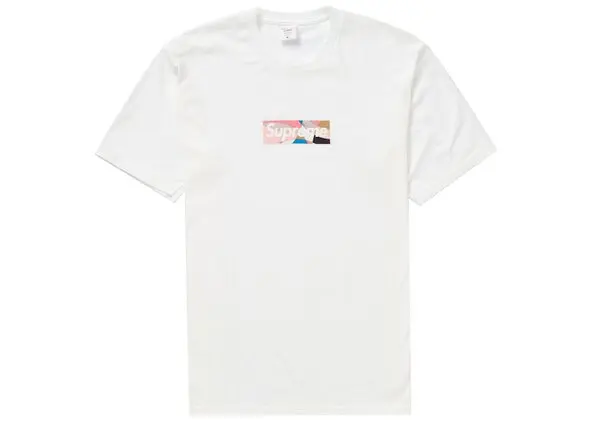 Supreme Emilio Pucci Box Logo Tee Shirt - White/dusty Pink