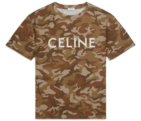 Celine Camo Washed White T-shirt