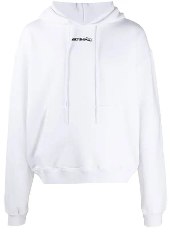 Off-White Oversize Fit Marker Arrows Hoodie - White/blue