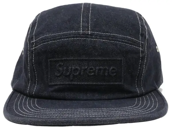 Supreme Embossed Stone Washed Camp Cap - Black