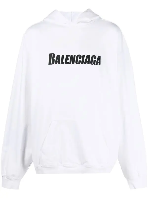 Balenciaga Logo-print Hoodie - White/black