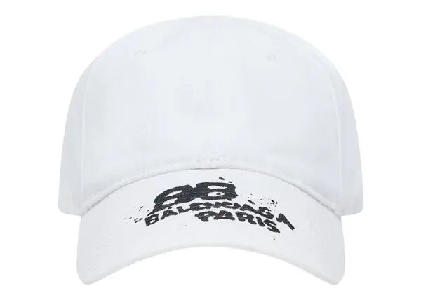 Balenciaga Hand Drawn Bb Icon Baseball Cap - White/black