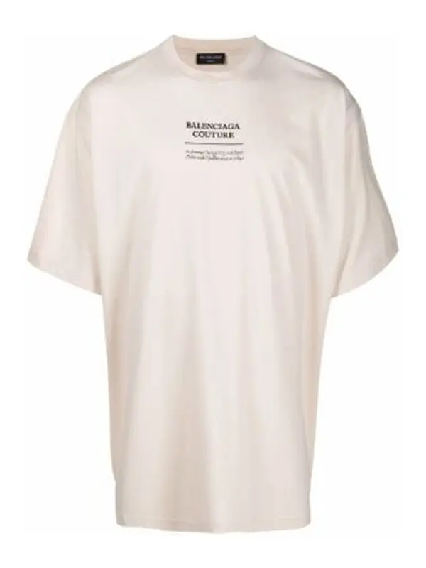 Balenciaga Couture Print Oversized T-shirt - White/black