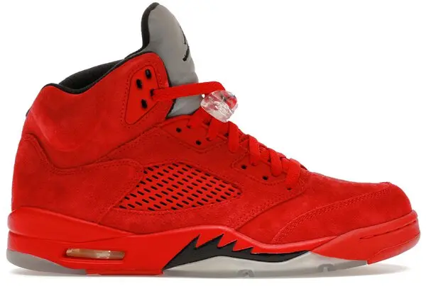 JORDAN 5 Retro Red Suedein Sneakers - University Red/black