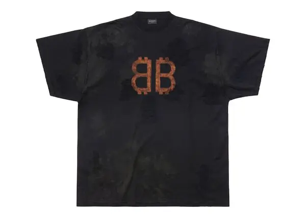 Balenciaga Crypto Oversized T-shirt - Black Faded