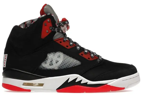 JORDAN 5 Retro Quai 54 - Black/university Red/white