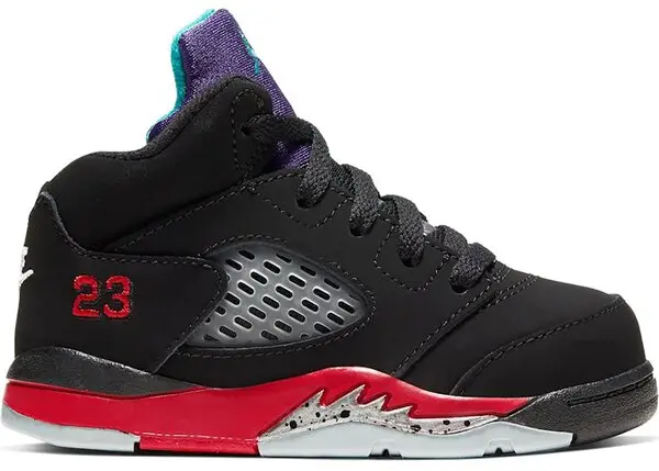 JORDAN 5 Retro Top 3 Toddler Sneakers - Black/fire Red/grape Ice