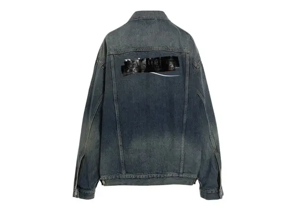 Balenciaga Denim Oversized Jacket With Logo