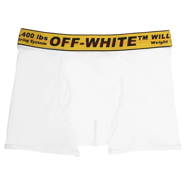Off-White Off Single Pack Stretch Cotton Boxer Briefs - White/yellow/black