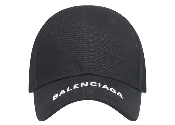 Balenciaga Cotton Twill Baseball Cap - Black